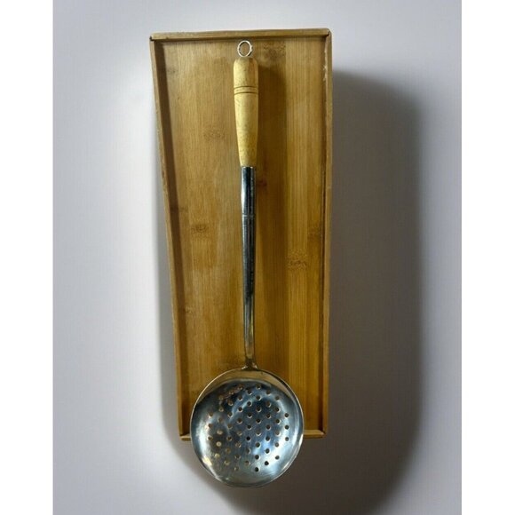 Unbranded | Kitchen | Wok Skimmer Strainer Slotted Ladle 5 Long ...